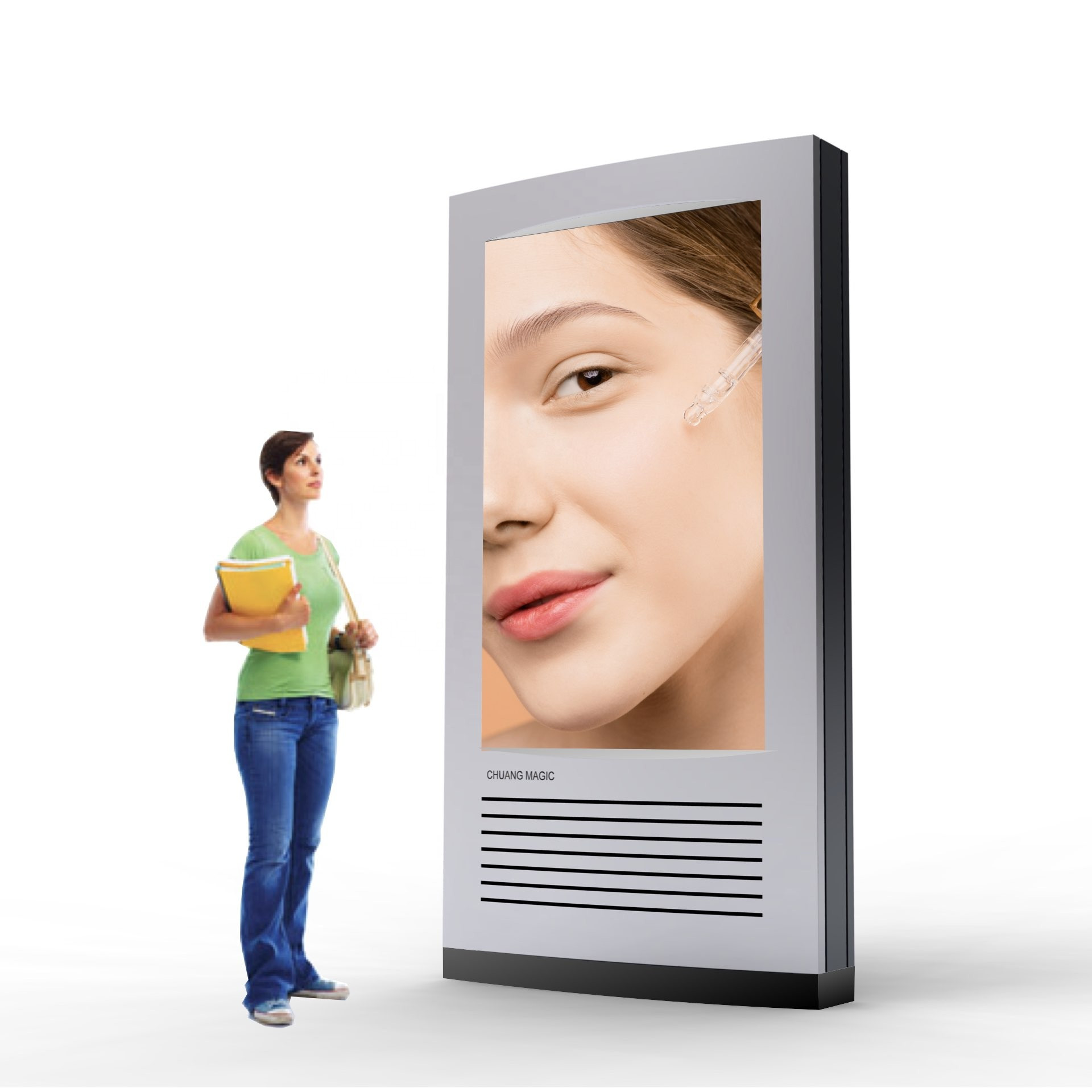 Floor-standing double-sided lcd waterproof outdoor digital signage