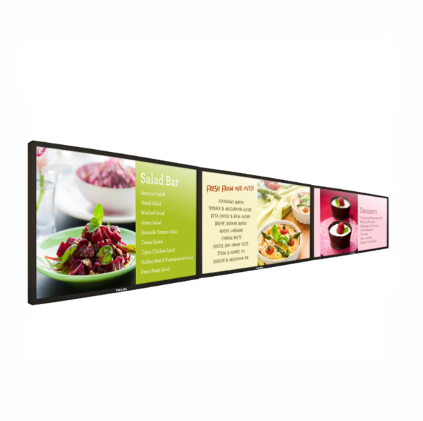 Horizontal or vertical screen wall-mounted restaurant digital menu board