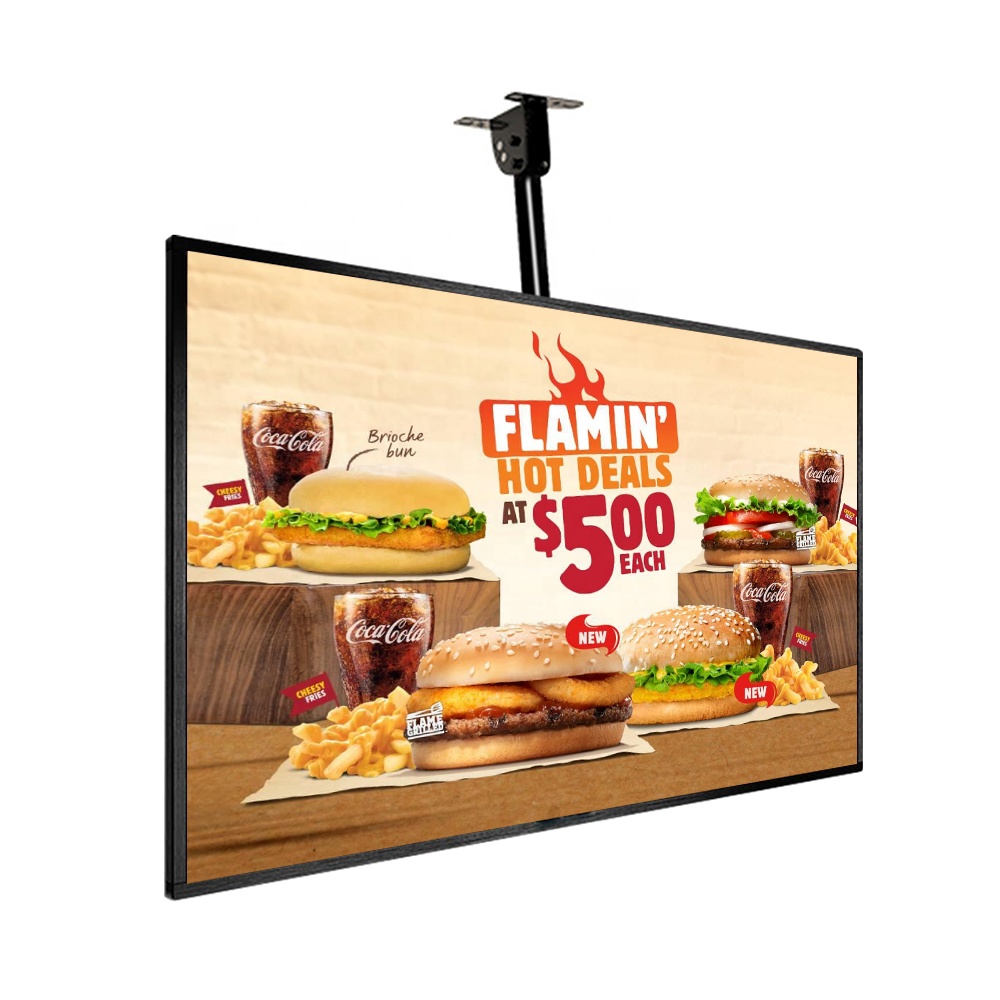 Wall-mounted restaurant lcd digital menu board digital signage lcd display